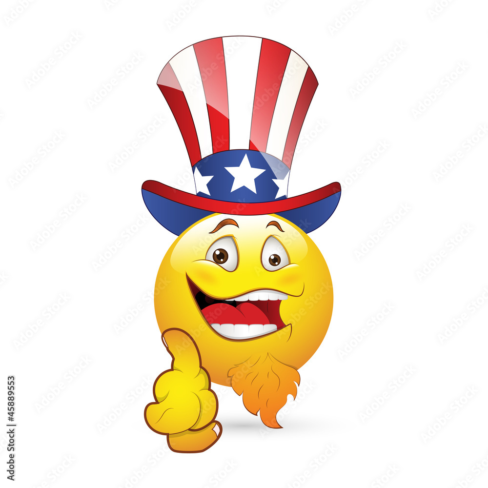 Smiley Emoticons Face Vector - Uncle sam Stock Vector | Adobe Stock