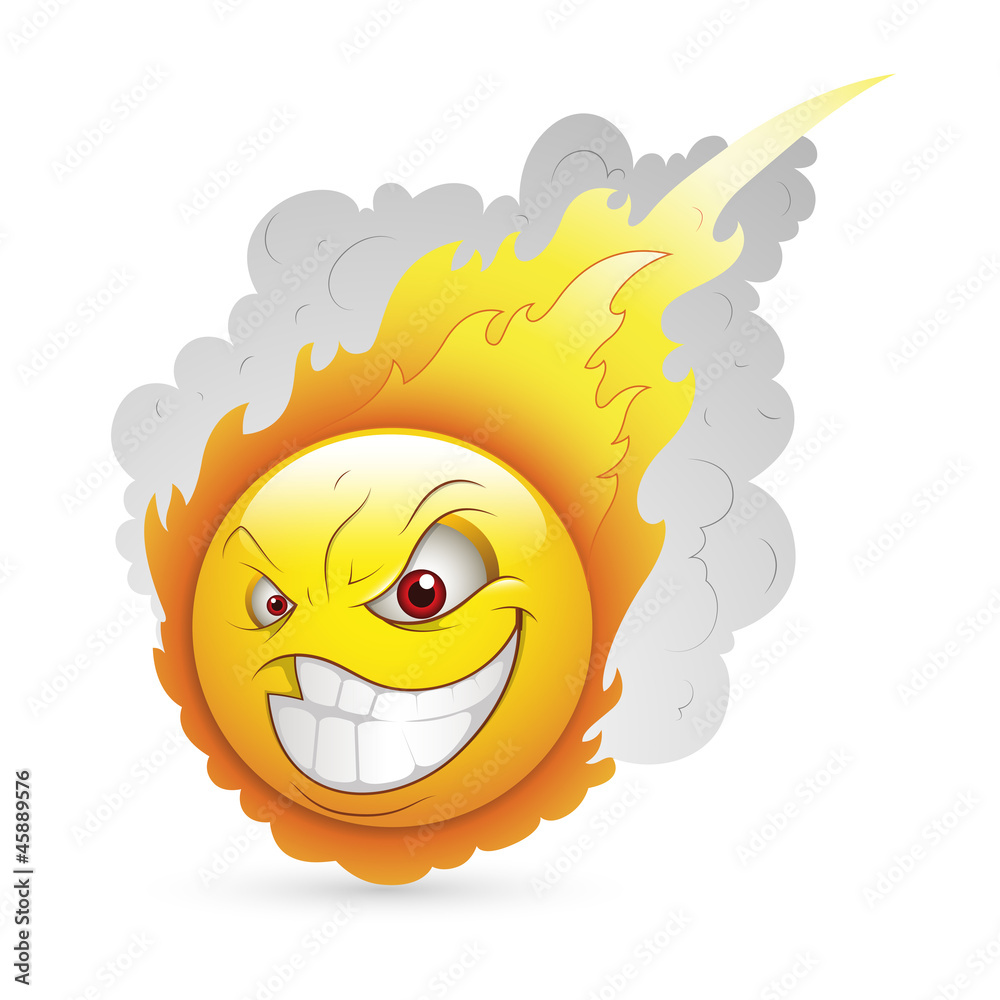 Smiley Emoticons Face Vector - Burning Expression Stock Vector | Adobe ...