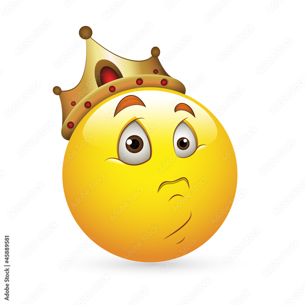 Smiley Emoticons Face Vector - King Expression Stock Vector | Adobe Stock