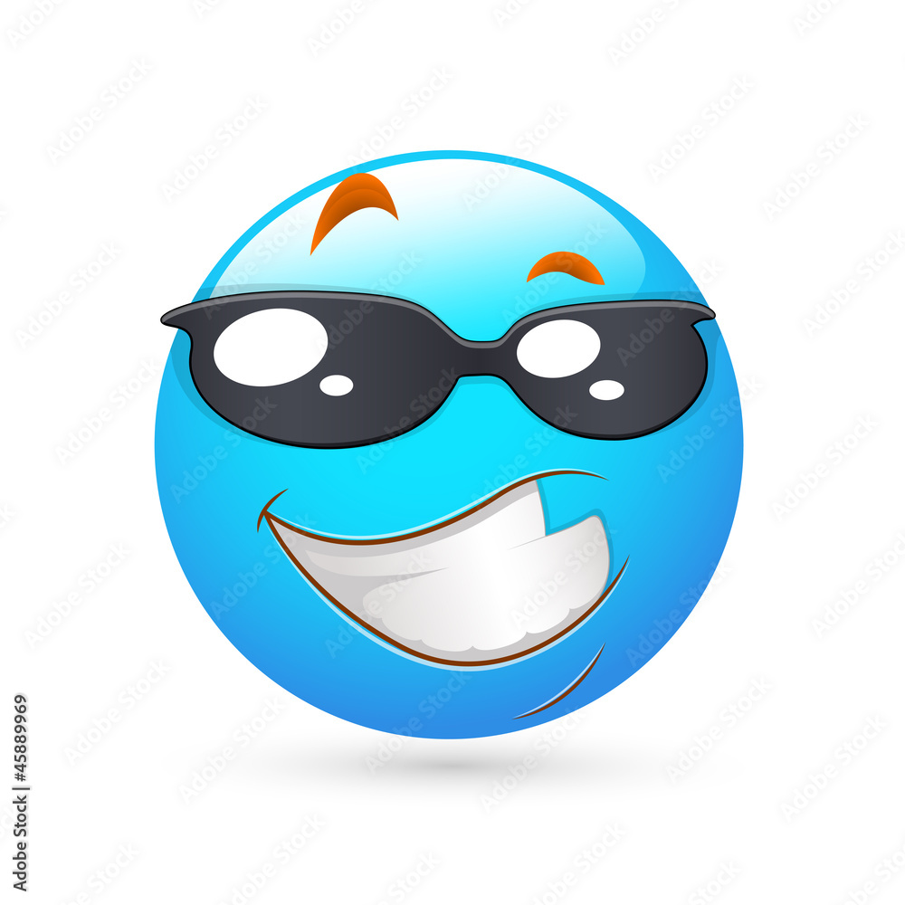 Smiley Emoticons Face Vector - Smart Expression Stock Vector | Adobe Stock