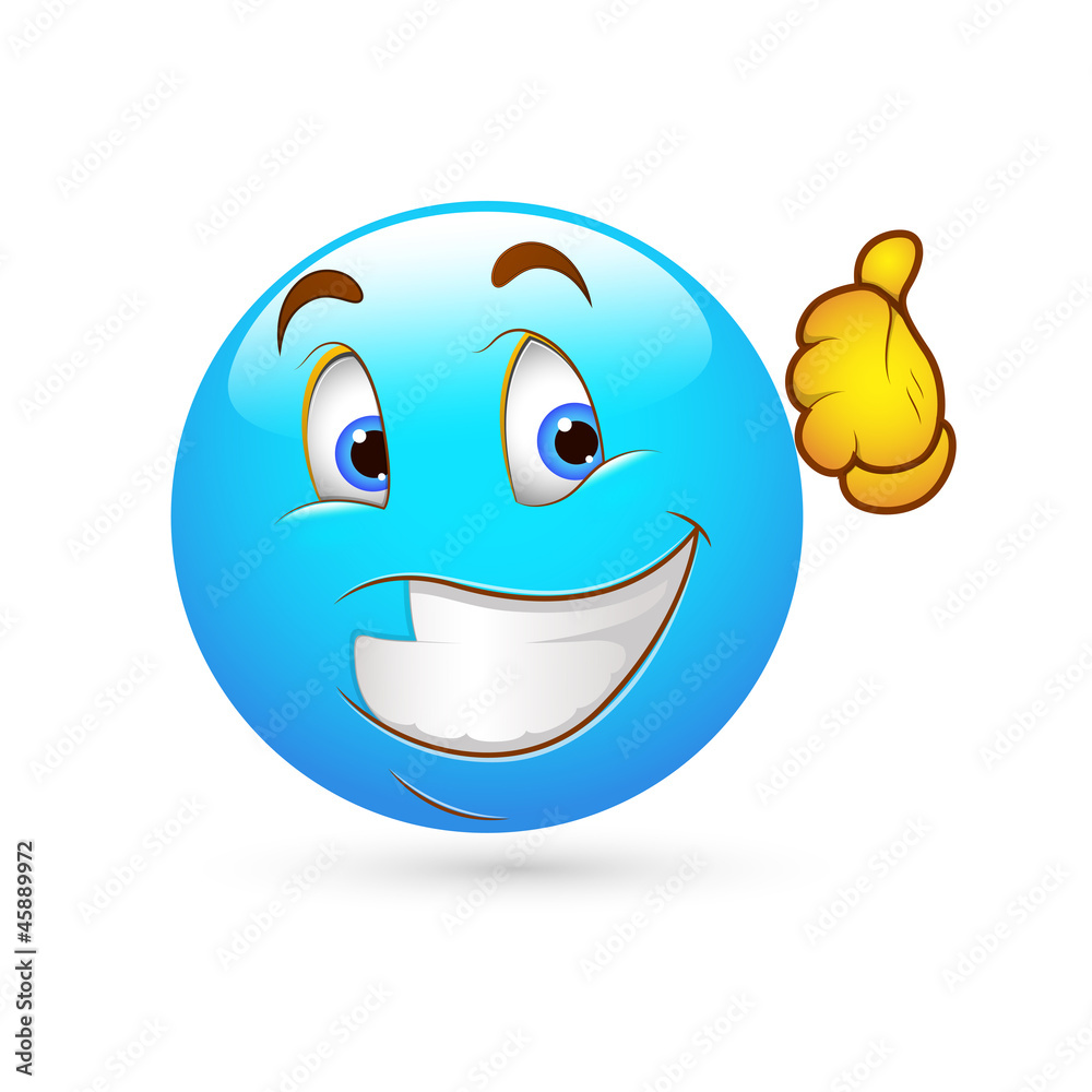Smiley Emoticons Face Vector - Thumbs up Stock Vector | Adobe Stock