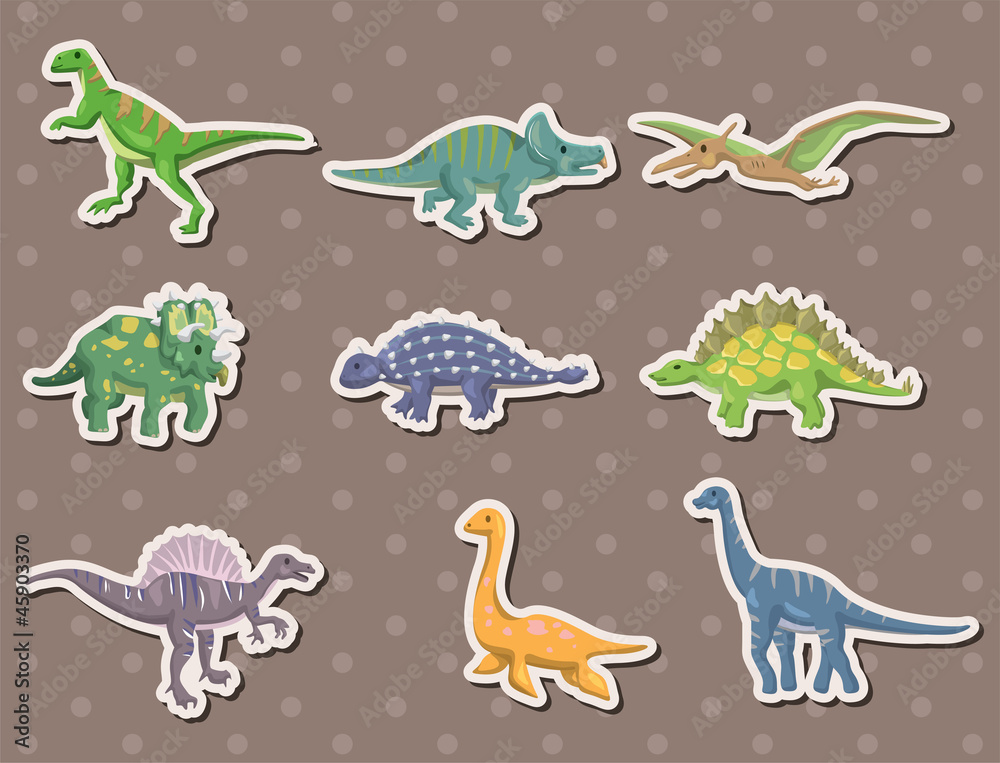 dinosaur stickers Stock Vector | Adobe Stock