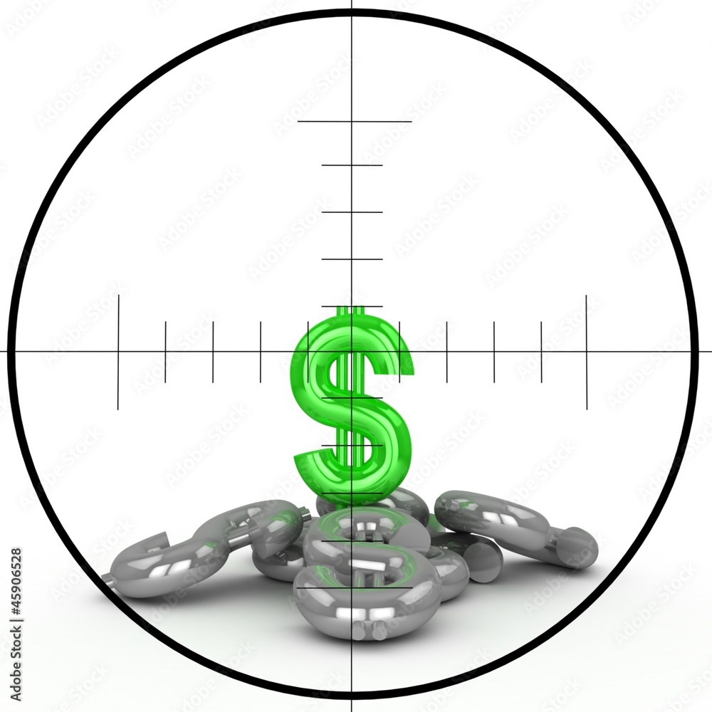 Dollar sign and sniper target Stock Illustration | Adobe Stock