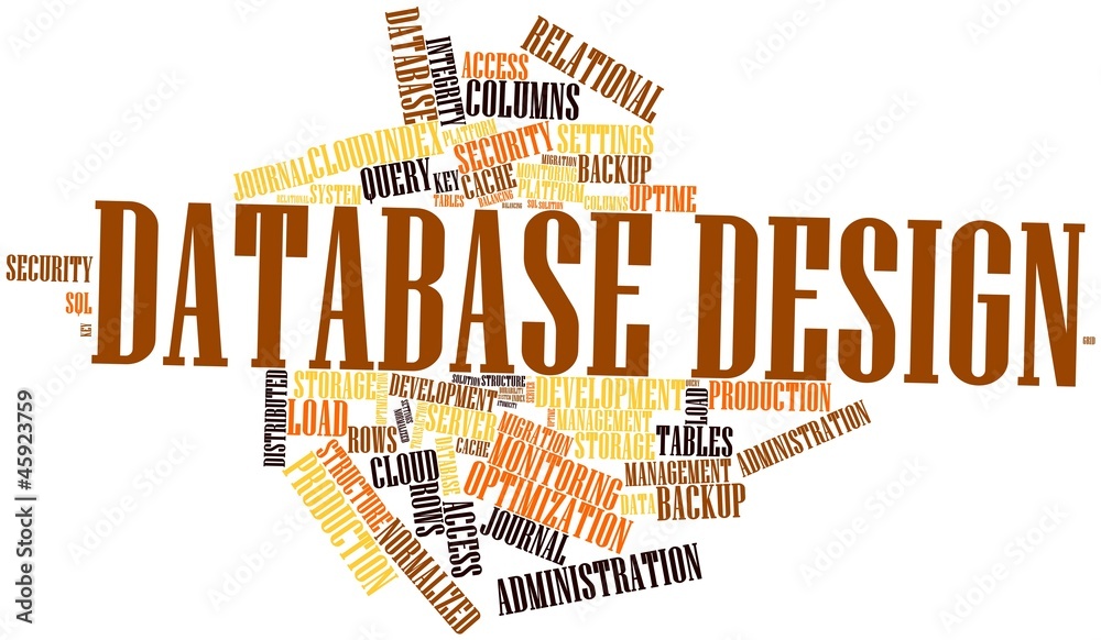 Word cloud for Database Design Stock Illustration | Adobe Stock
