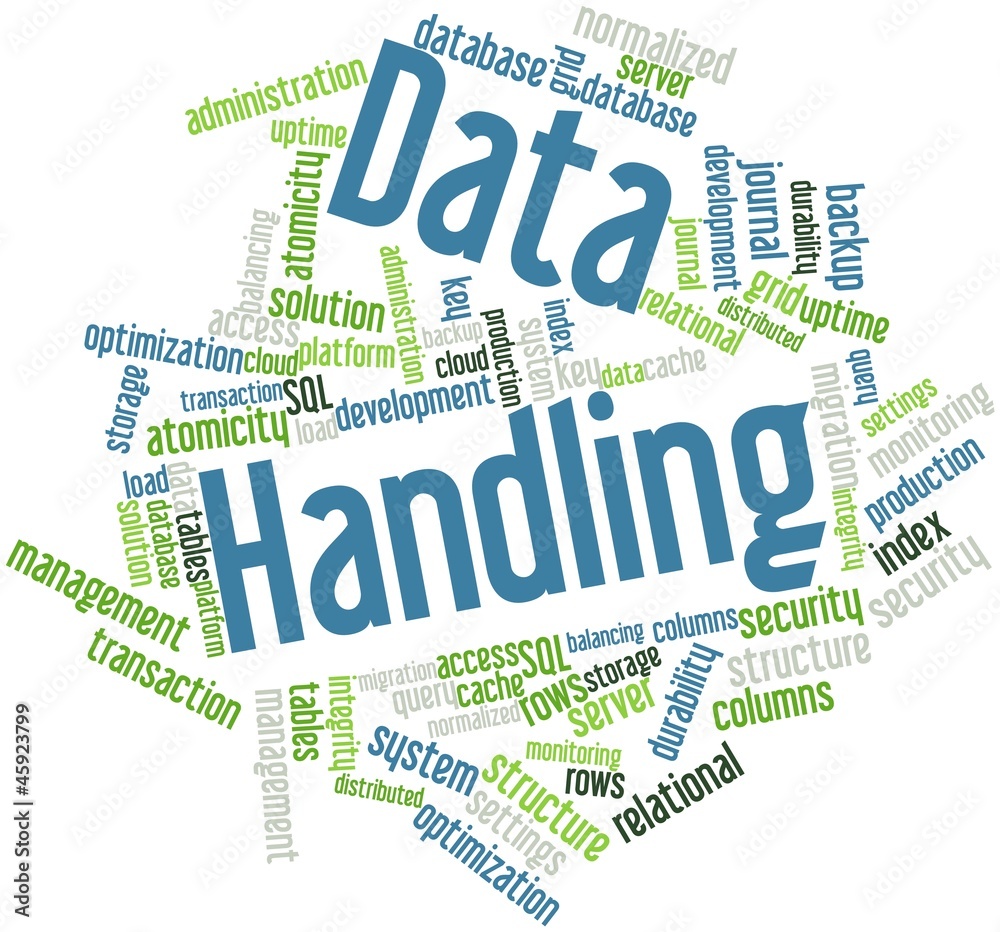 Word cloud for Data Handling Stock Illustration | Adobe Stock