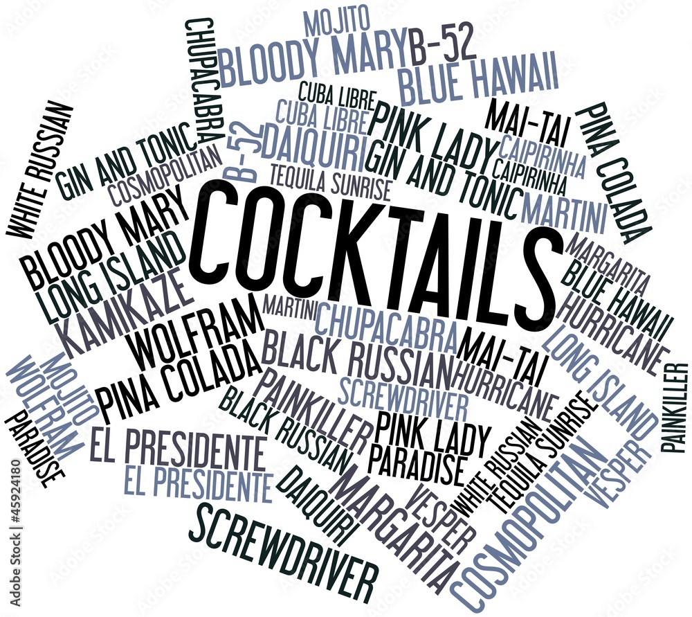 Word cloud for Cocktails Stock Illustration | Adobe Stock