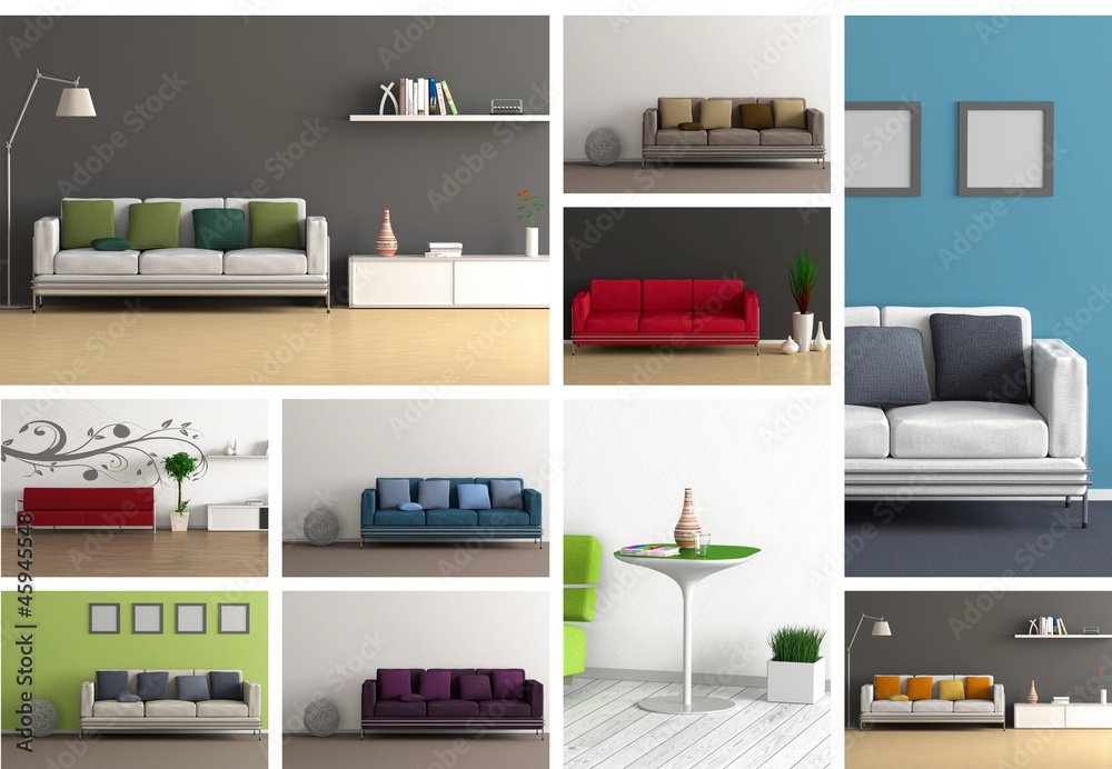 Collage Sofa 2 Stock-Illustration | Adobe Stock