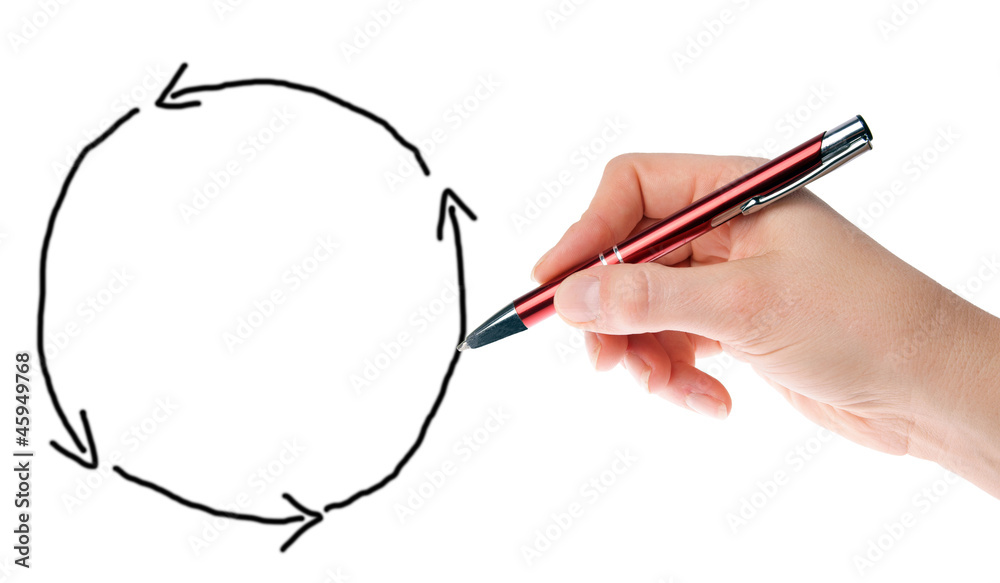 Hand drawing a cycle with a pen Stock Photo | Adobe Stock
