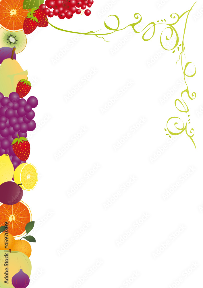 Vecteur Stock cadre fruits d'automne | Adobe Stock