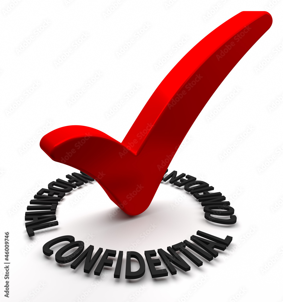 Red check mark with 3D text. Part of a series. Stock Illustration ...