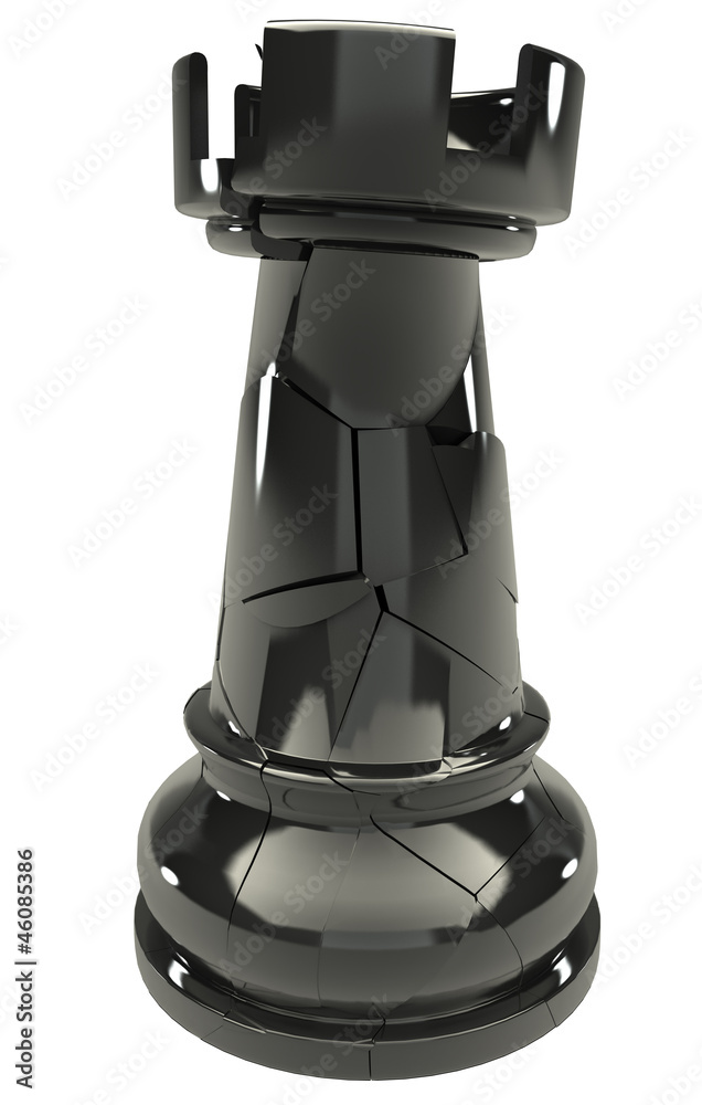 3D chess rook broken Stock Illustration | Adobe Stock