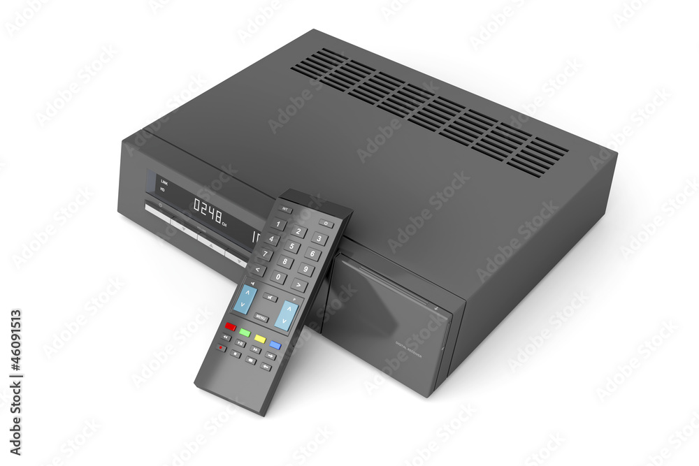 Digital receiver with remote control Stock Illustration | Adobe Stock
