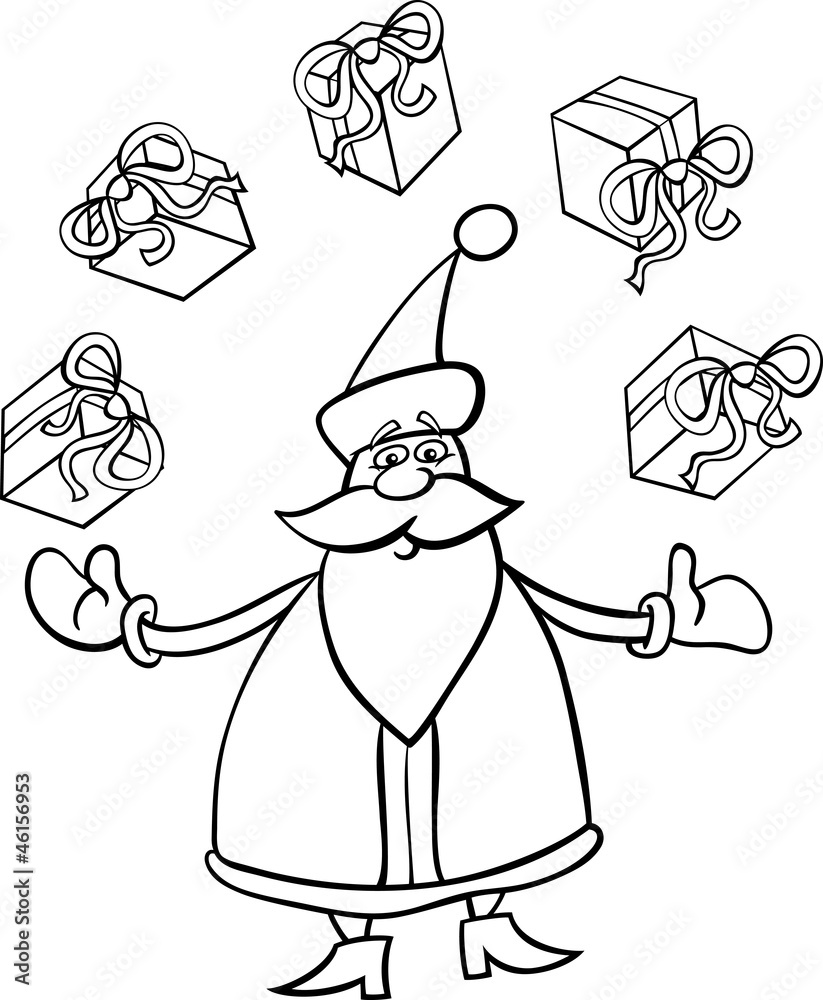santa claus cartoon for coloring Stock Vector | Adobe Stock