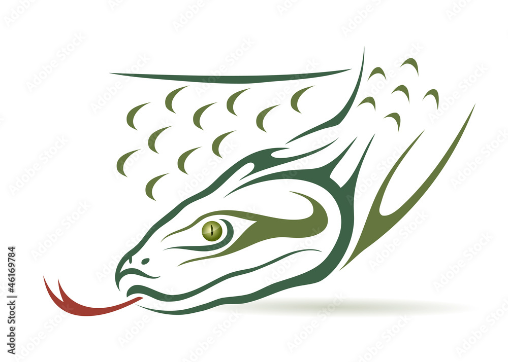 Green anaconda - vector illustration Stock Vector | Adobe Stock