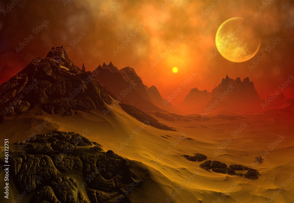 Fantasy Alien Planet Stock Illustration | Adobe Stock