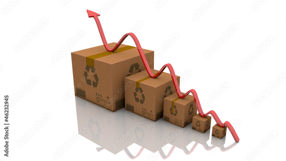 Cajas variadas y flecha Stock Illustration | Adobe Stock