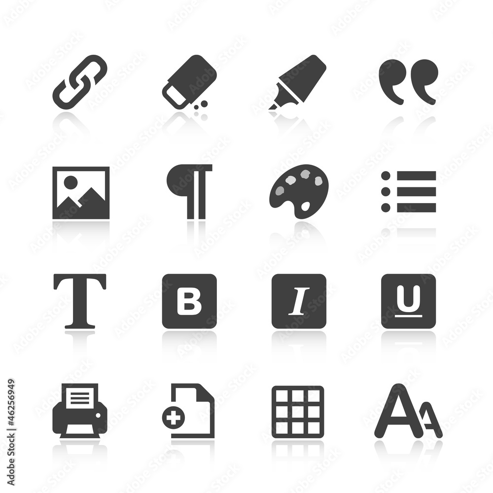 Text Editor Icons Stock Vector | Adobe Stock