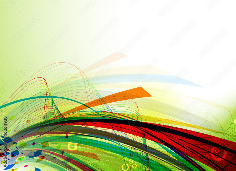 Abstract green lines vector background poster design. Stock Vector ...