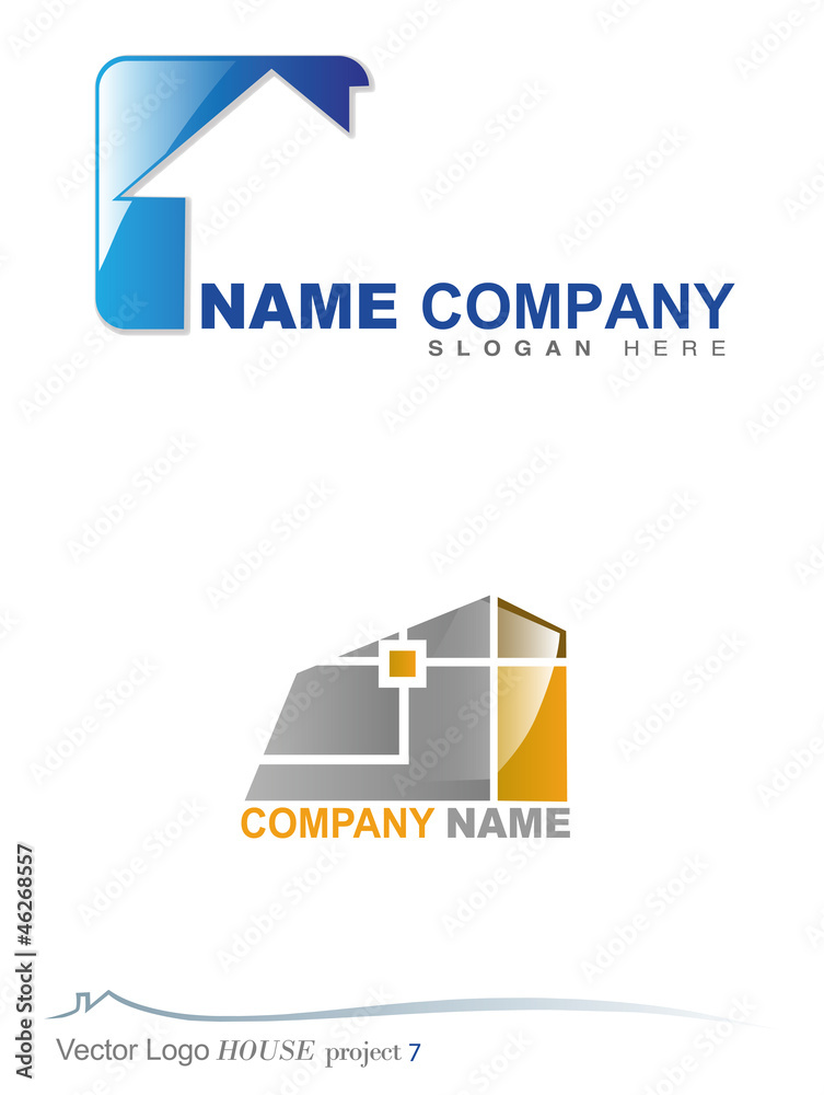 vector logo house project 7 Stock Vector | Adobe Stock