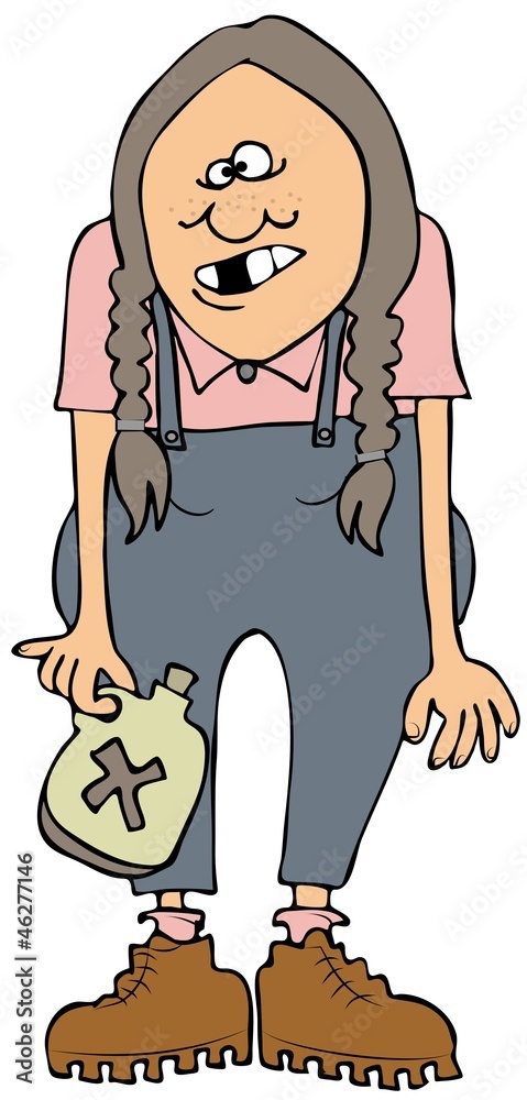 Redneck girl with moonshine Stock Illustration | Adobe Stock