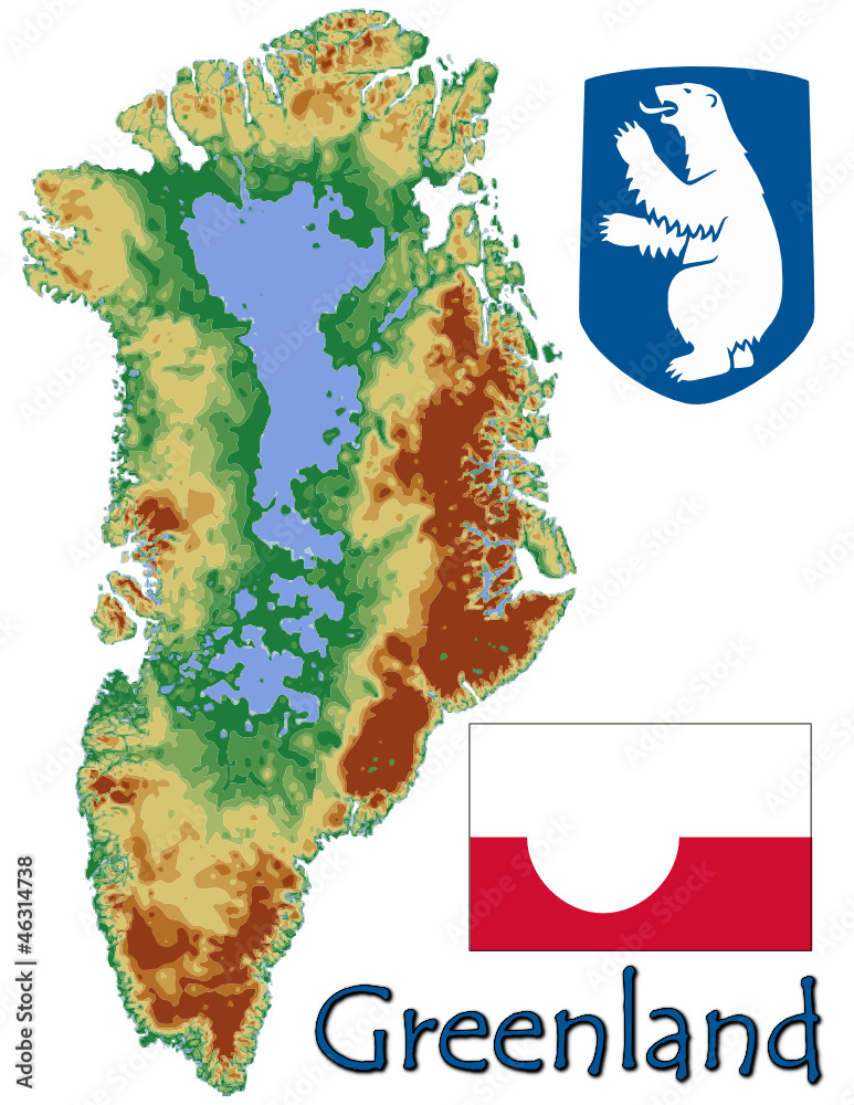 Greenland national emblem map symbol motto Stock Vector | Adobe Stock