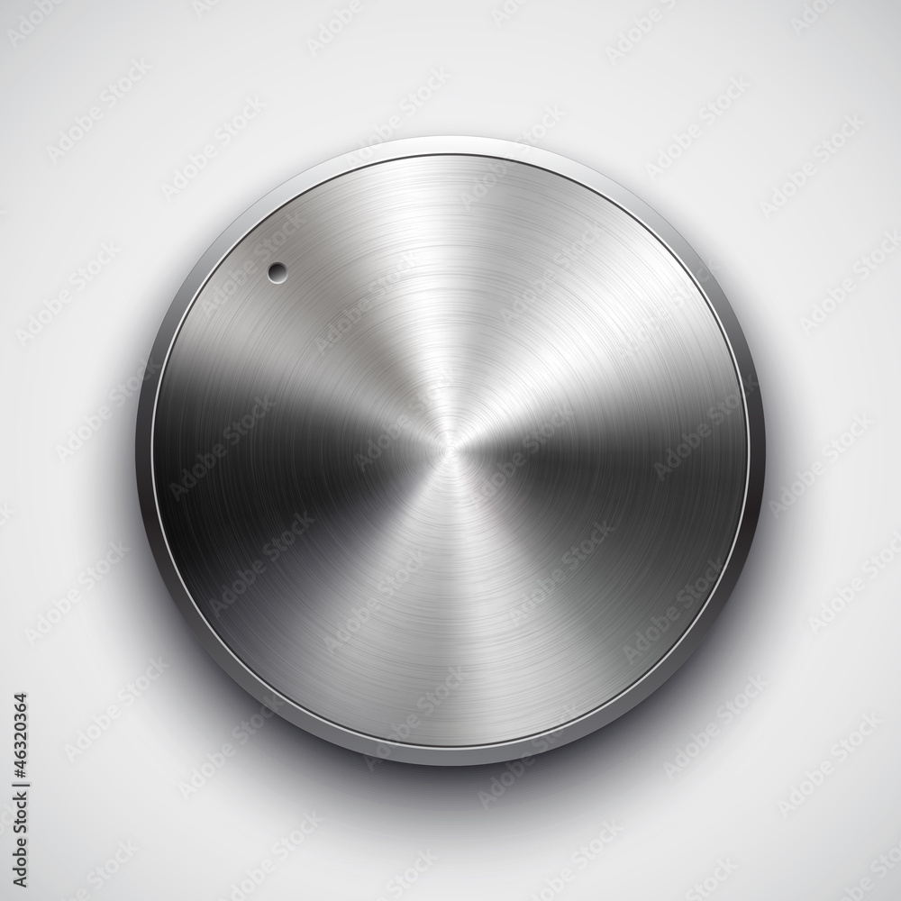 Music button with metal texture, shadow for web interface Stock Vector ...