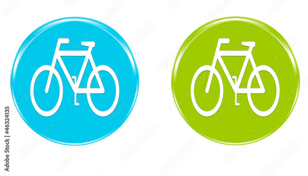 Iconos con el símbolo de una bicicleta en varios colores Stock ...