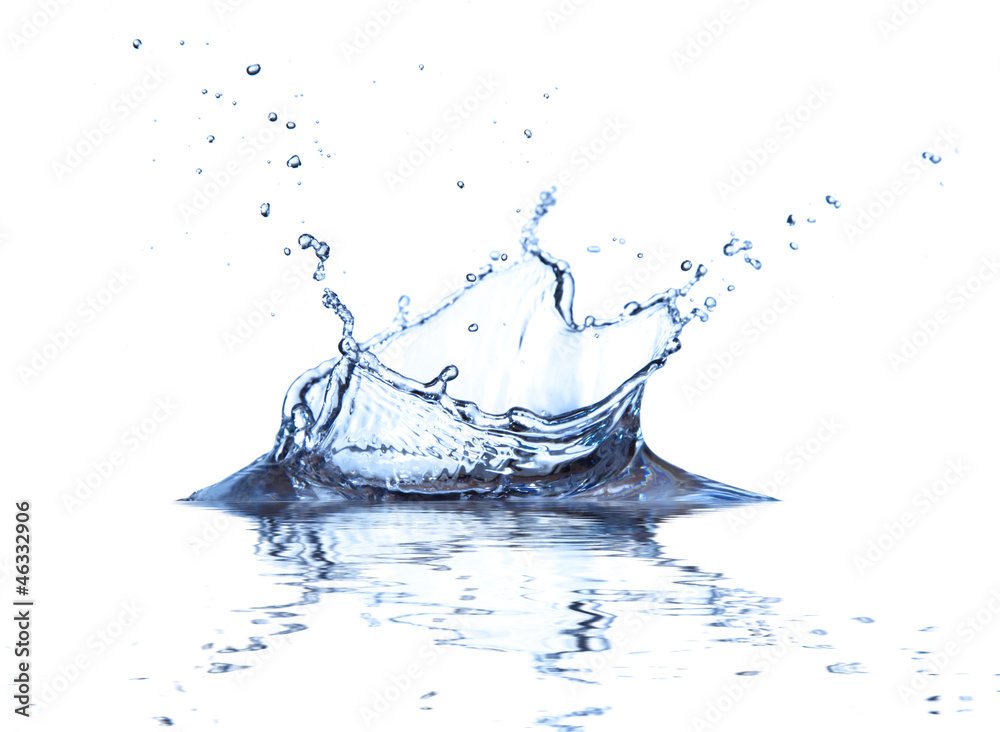 Water splash isolated on white background Stock Photo | Adobe Stock