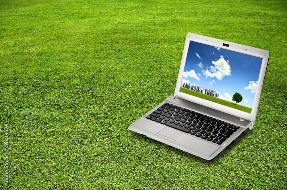 Green Laptop Stock Photo | Adobe Stock