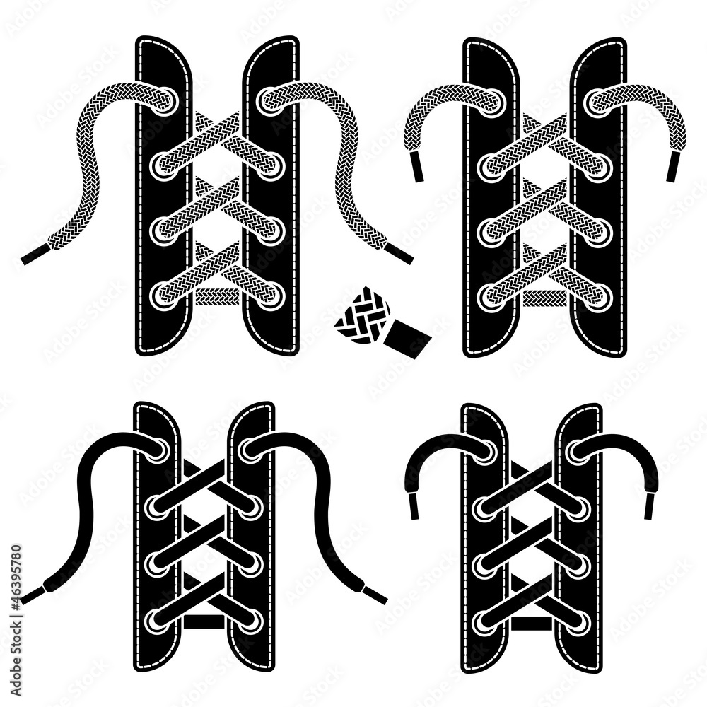 vector shoe lace symbols Stock Vector | Adobe Stock