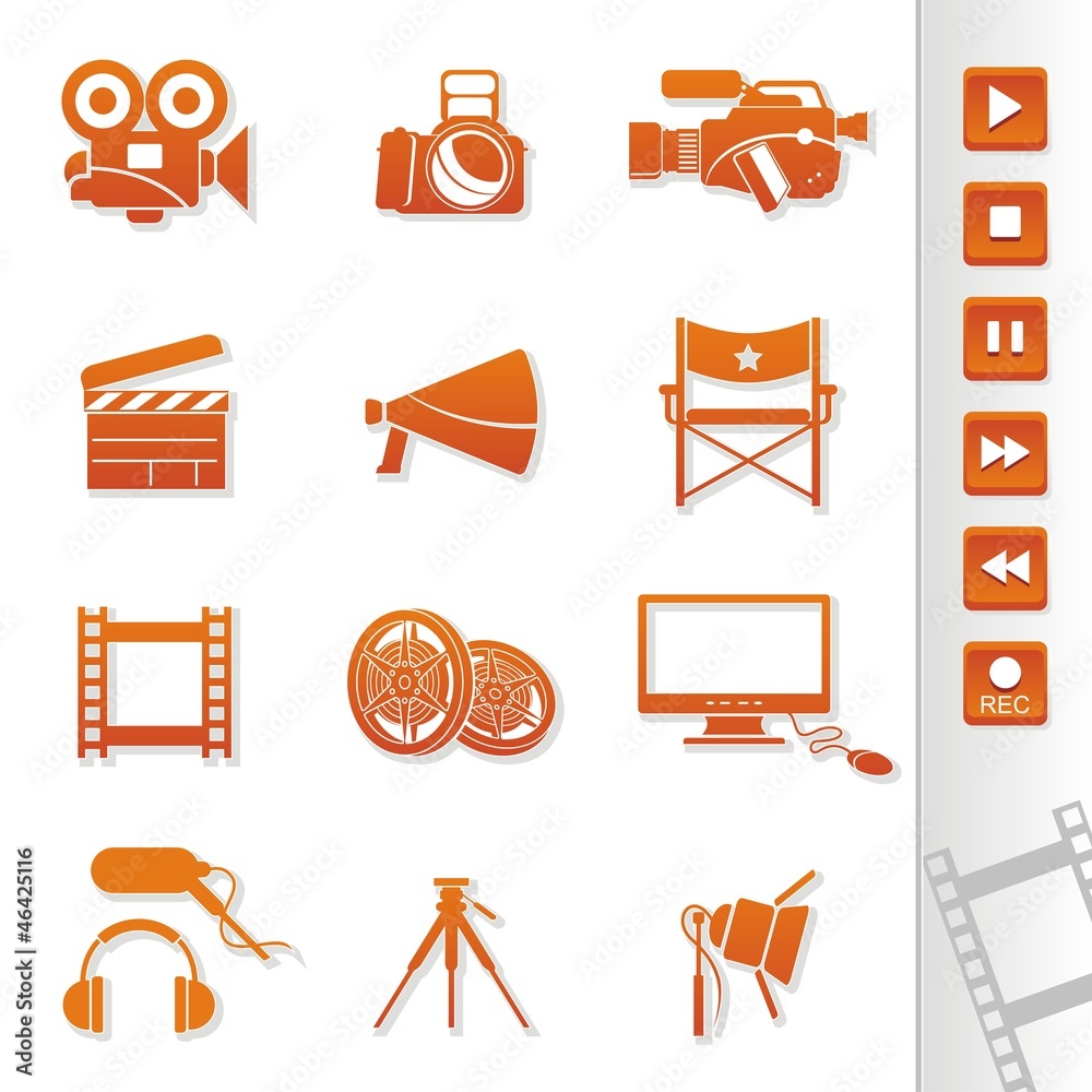 movie maker icon set Stock Vector | Adobe Stock