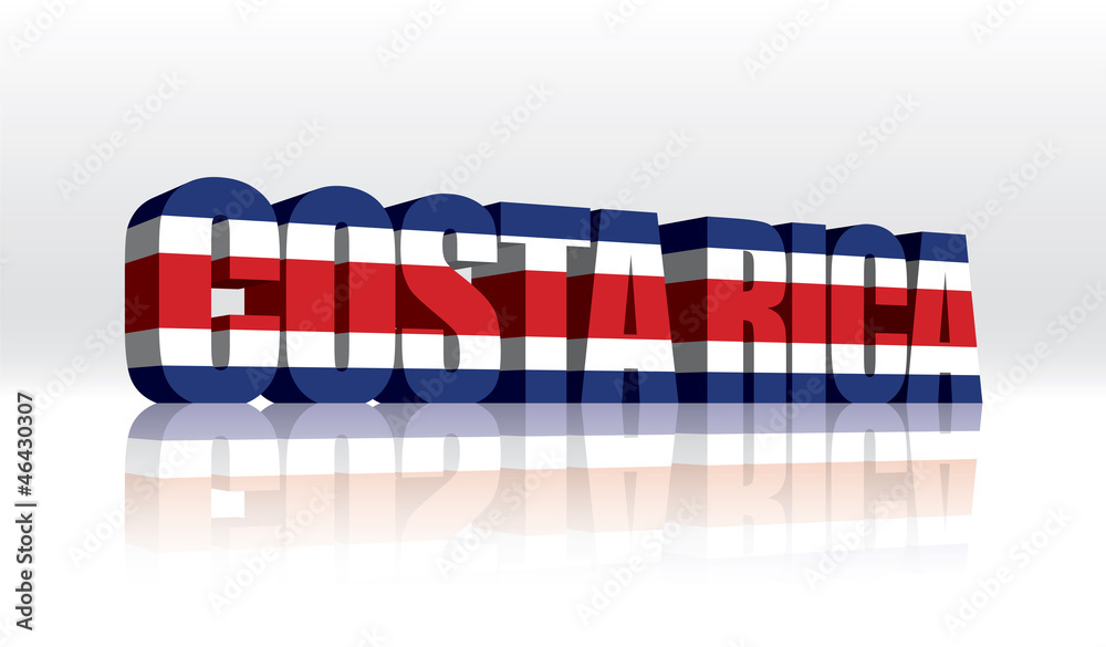 3D Vector Costa Rica Word Text Flag Stock Vector | Adobe Stock