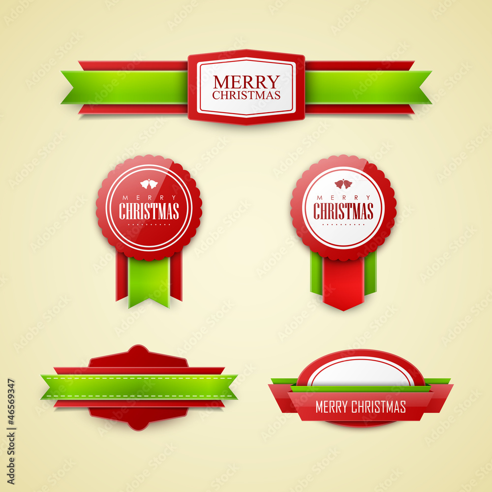 Christmas labels set Stock Vector | Adobe Stock