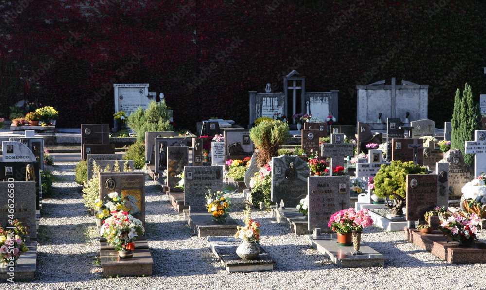 cemetery with the graves of the deceased on the day of the dead Stock ...