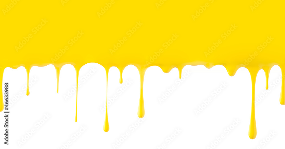Yellow paint dripping isolated on white background Stock Photo | Adobe ...