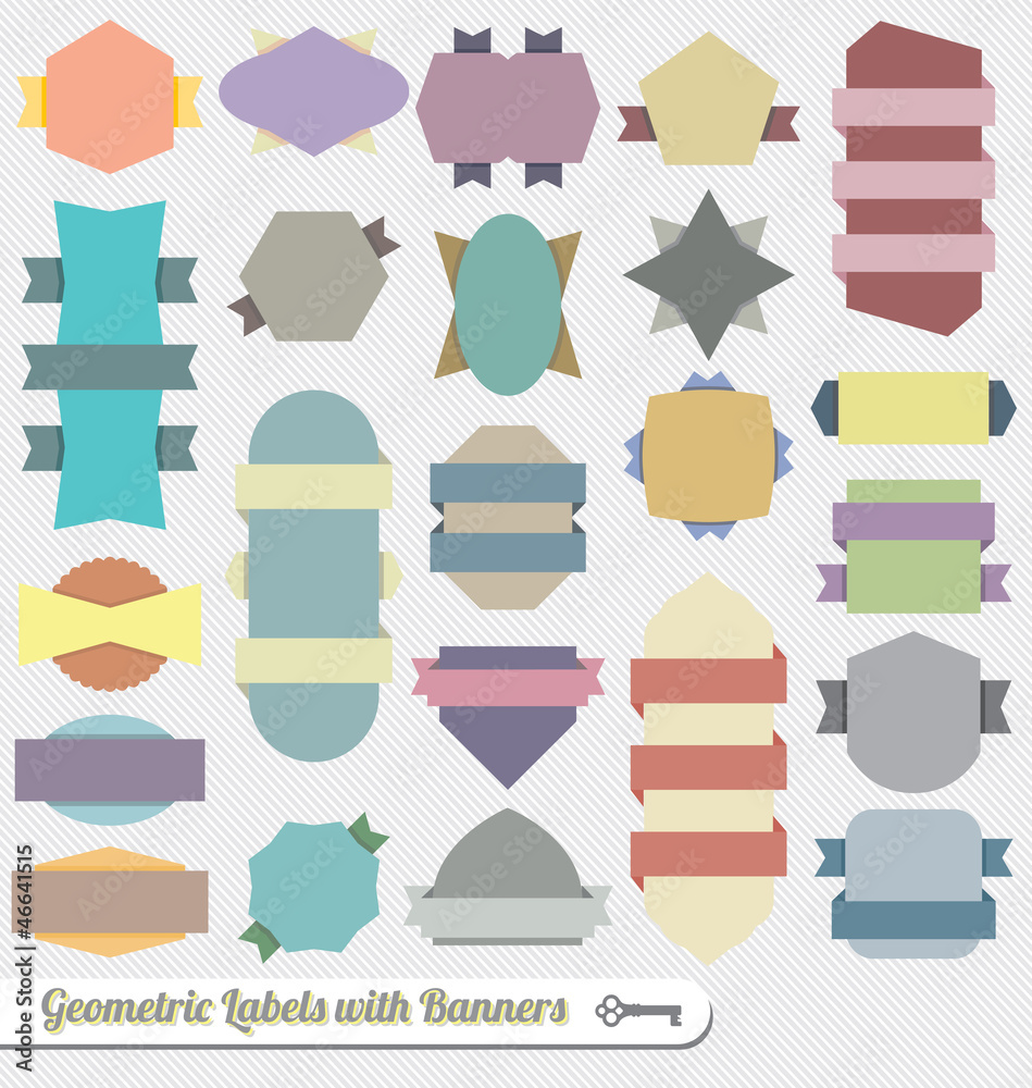 Vector Set: Colorful Ribbon Banner Labels Stock Vector | Adobe Stock