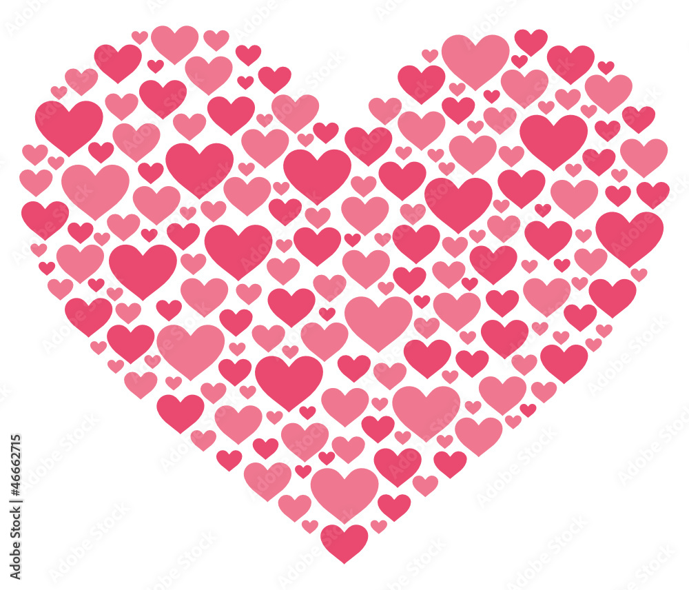 Rosa Herz aus Herzen Stock-Vektorgrafik | Adobe Stock