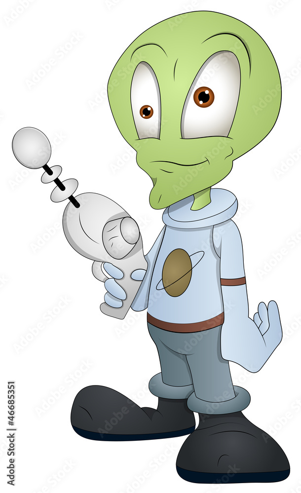 Cartoon Alien Character - Vector Illustration Stock Vector | Adobe Stock