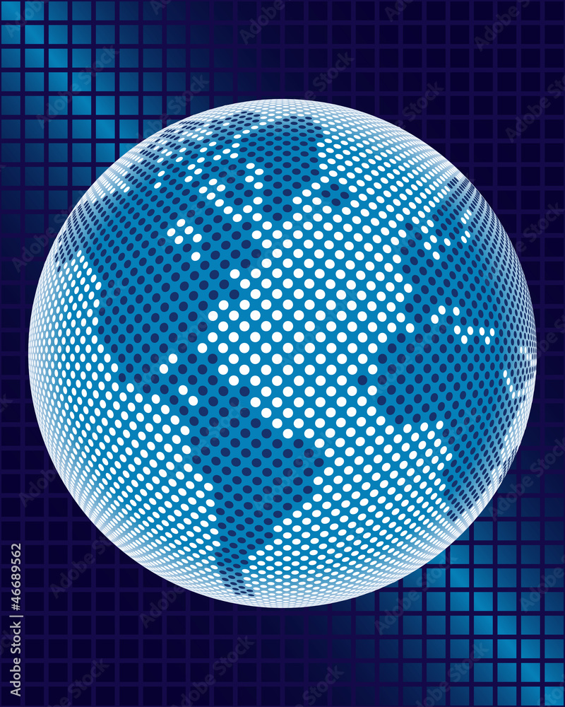 Digital world map with copy space vector. Stock Vector | Adobe Stock