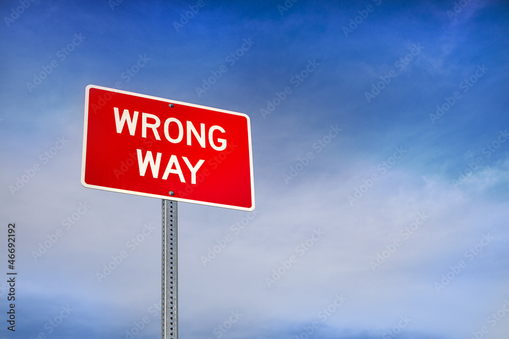 Wrong Way Road Sign Stock Photo | Adobe Stock