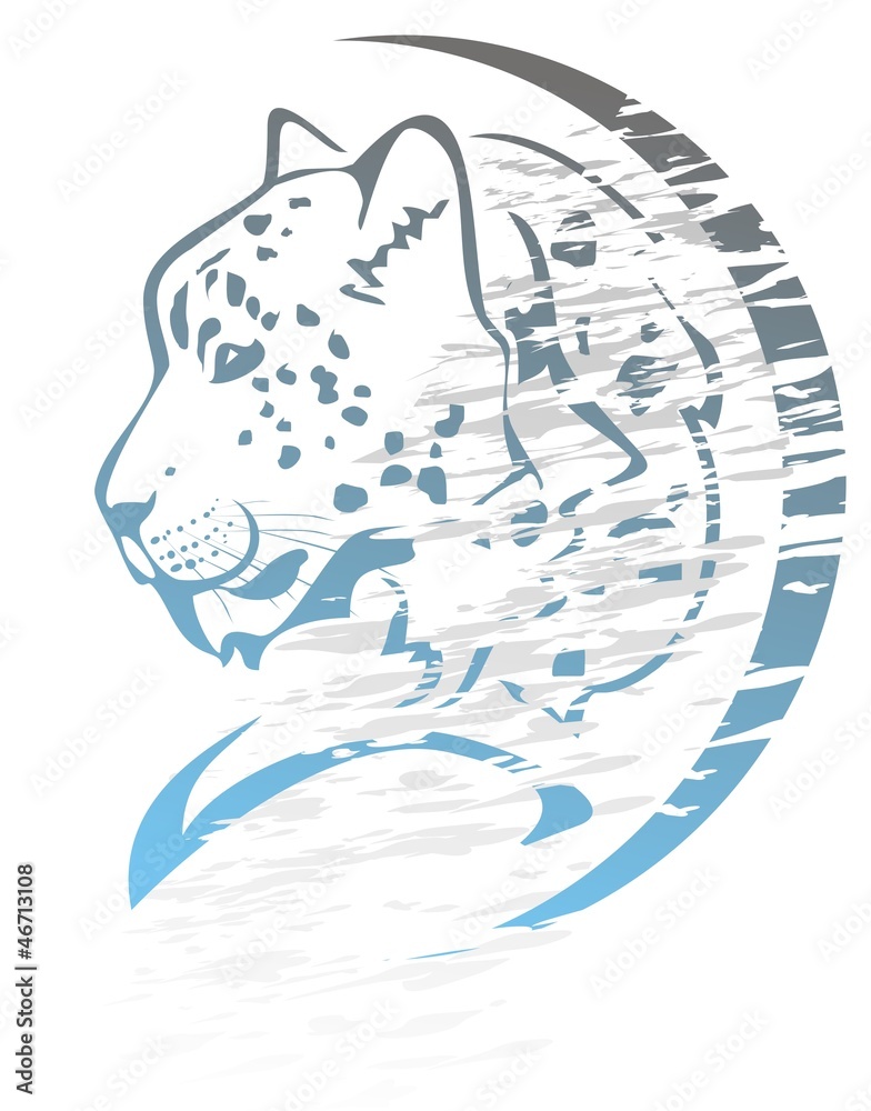Snow leopard symbol graffiti Stock Vector | Adobe Stock