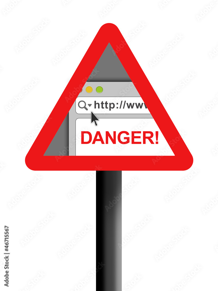 Internet danger warning sign Stock Illustration | Adobe Stock