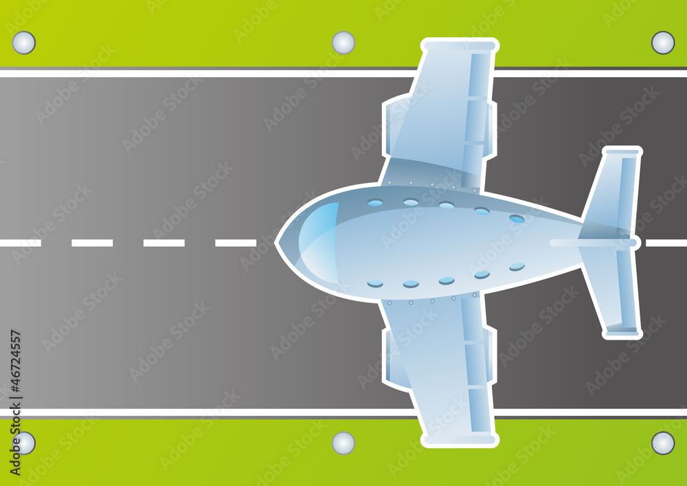 Plane in sky cartoon background vector Stock Vector | Adobe Stock