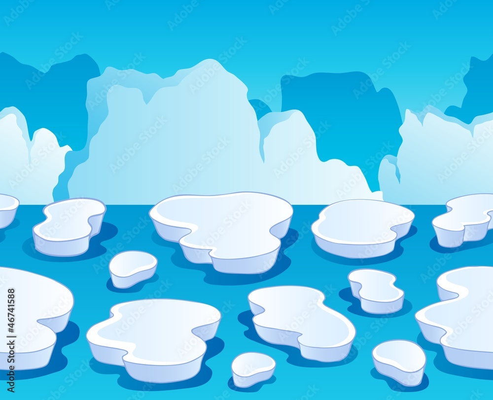 Horizontally seamless sea ice 1 Stock Vector | Adobe Stock