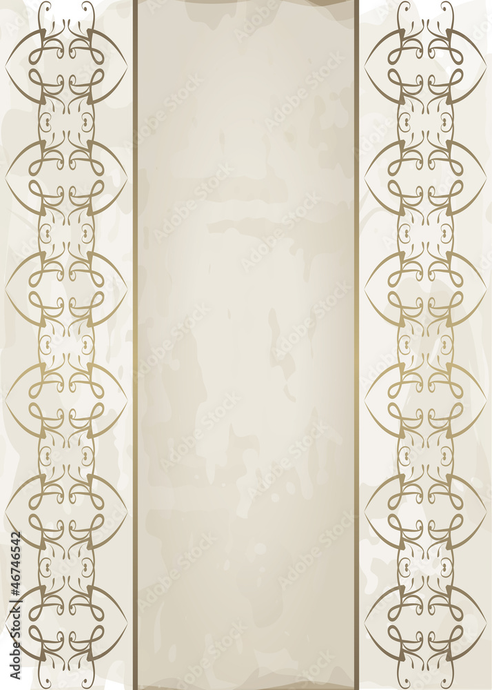 vintage background with patterned borders and grunge texture Stock ...