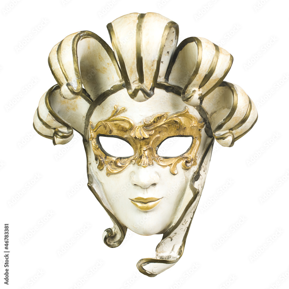 Venice mask with clipping path (isolated on white background) Stock ...
