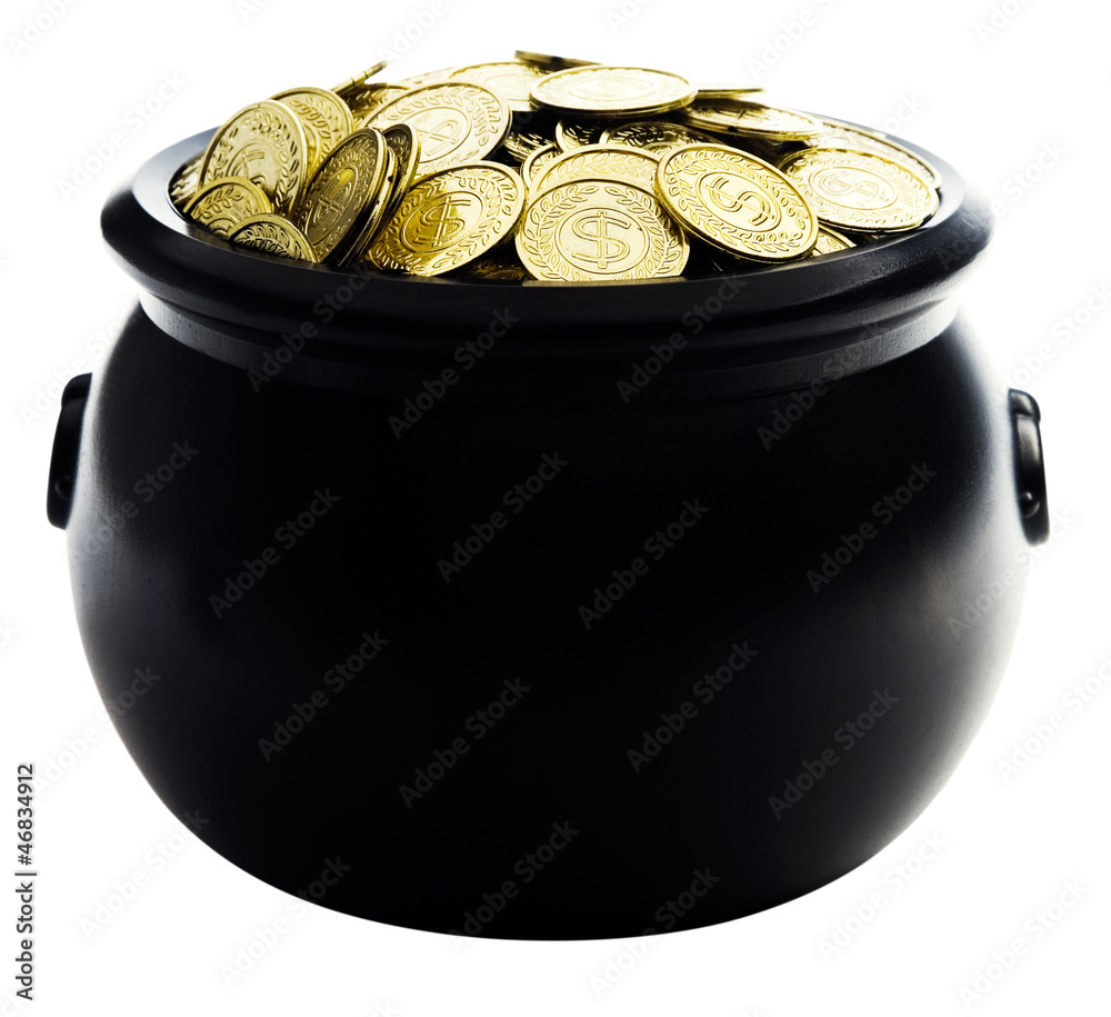 Pot of gold coins Stock Photo | Adobe Stock