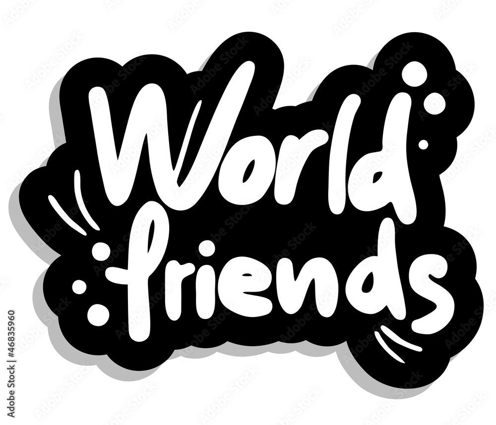 World friends graffiti vector de Stock | Adobe Stock