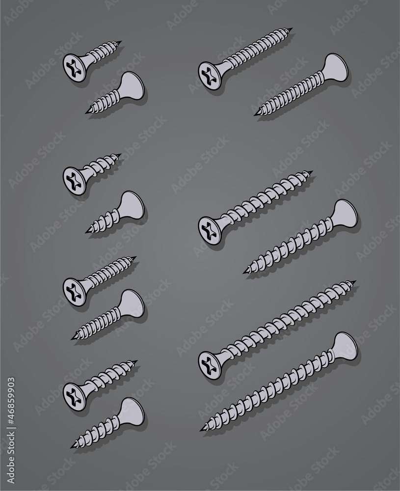 technical drawing of screws in isometric view Stock Vector | Adobe Stock