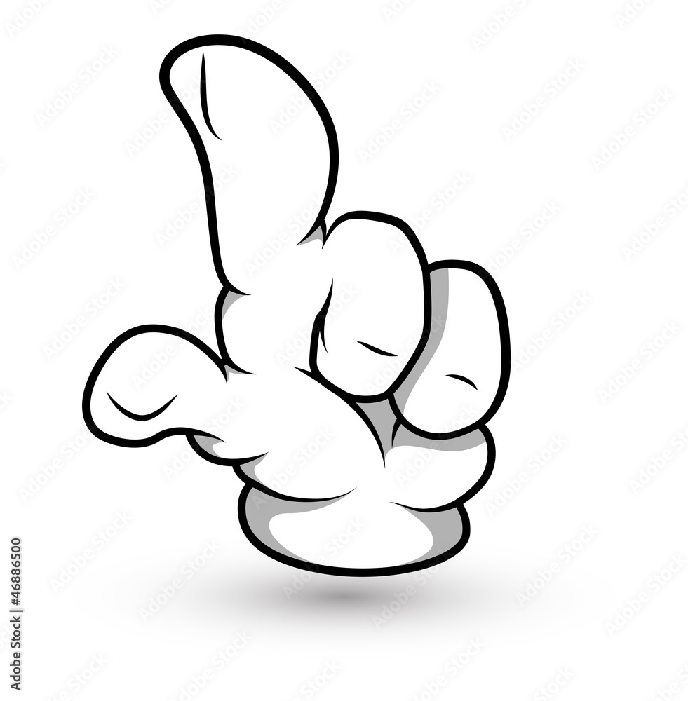 Cartoon Hand - One Finger Raising - Vector Illustration Stock Vector ...
